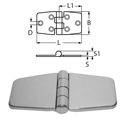 Covered Hinge | Stainless Steel | Steelgear