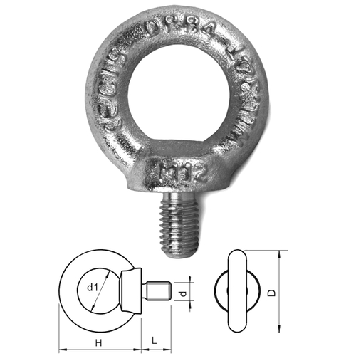 DIN580 Eye Bolts | BZP | Steelgear