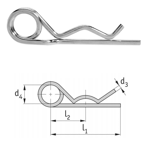 Double coil R clip (Beta pin) | stainless steel |steelgear