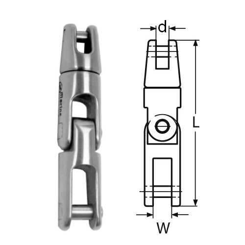 Double Swivel Anchor Connector | Stainless Steel | Steelgear