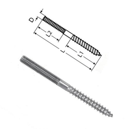 Dual Thread Dowel Screw | stainless steel | steelgear
