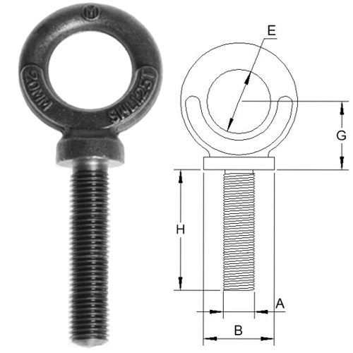 Longshank Dynamo Eye Bolts | Self Colour | Steelgear