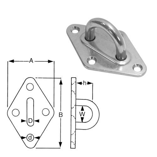 Diamond Eye Plate | stainless steel | steelgear