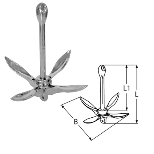Folding Anchor | Stainless Steel | Steelgear