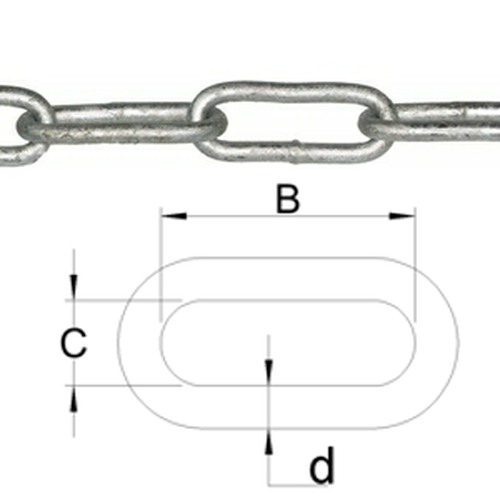 Galvanised Steel Long Link Chain | Steel Chain | Steelgear