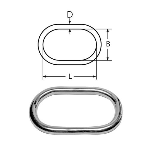 Oval Ring | Heavy Duty | Stainless Steel | Steelgear