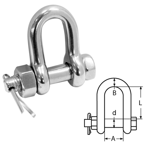 Dee shackle forged load rated | Stainless Steel | Steelgear