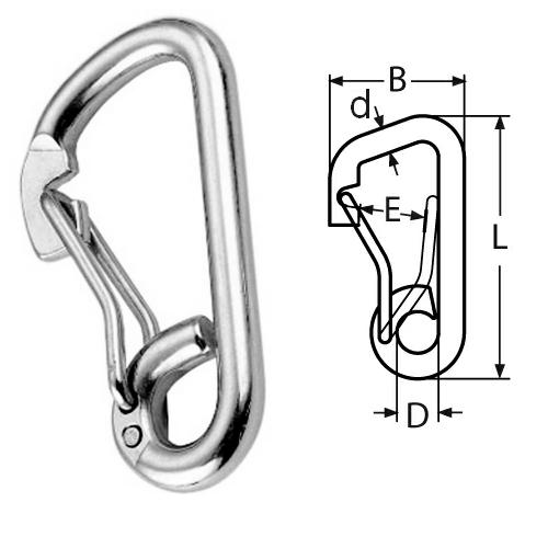 Spring Hook with Bow | Carabiner Hooks | Stainless Steel | Steelgear