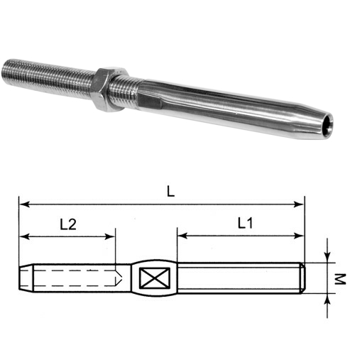 Swage Stud Terminal LH Thread | stainless steel | steelgear