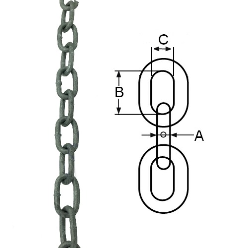 Straight Link Chain | Galvanised Steel | Steelgear