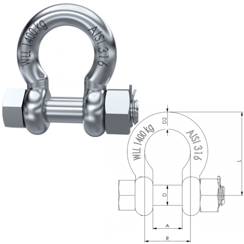 Bow shackle | Load rated | steelgear