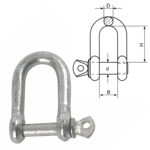 Dee Shackle | Zinc Plated | Steelgear