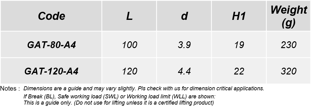 Gate hook | A4 stainless